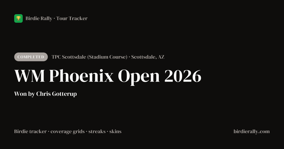 WM Phoenix Open 2026 Birdie Tracker — Birdie Rally